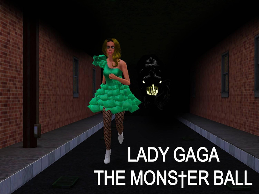 The Sims Resource - Lady Gaga - Green Origami Dress