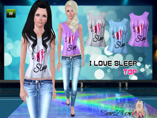 The Sims Resource | I love sleep top