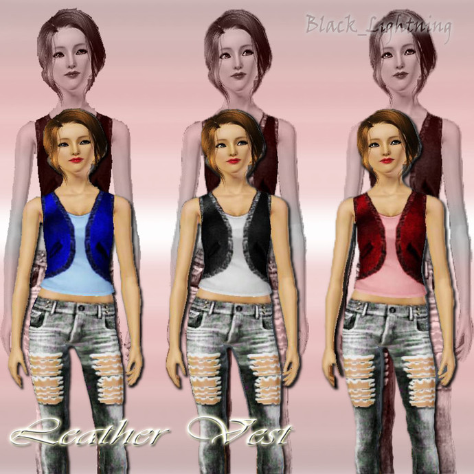 The Sims Resource | Tank with Leather Vest