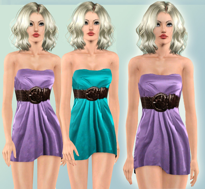The Sims Resource - Simonetta dress with Belt