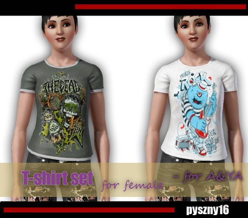 The Sims Resource | T-shirt set *Female*