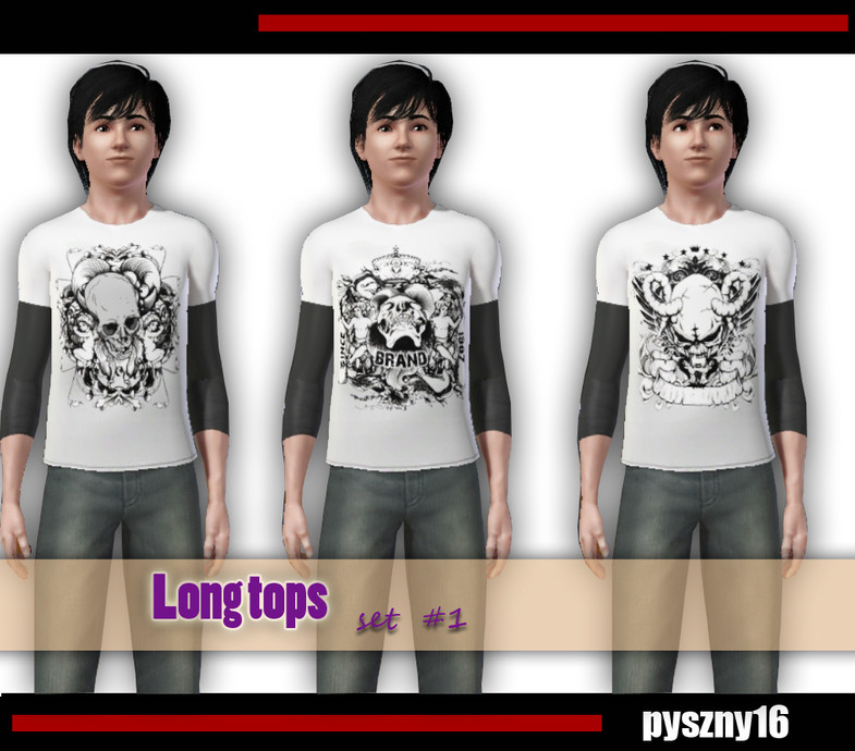 The Sims Resource | Long top whit skull #1