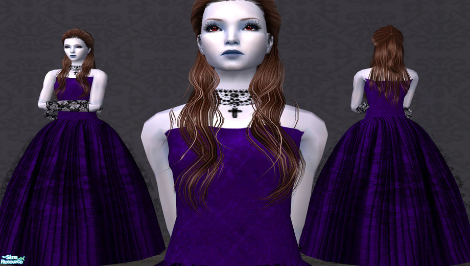 The Sims Resource | Gothic Dresses Set 1 - Purple