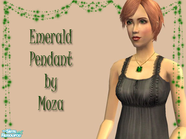 The Sims Resource - Jewel Pendant Set - Emerald necklace