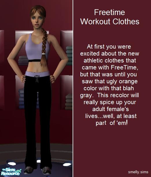 The Sims Resource - smelly.sims\'s FreeTime Workout Clothes
