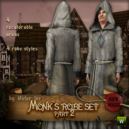 The Sims Resource | Monk`s robe set (part 2)