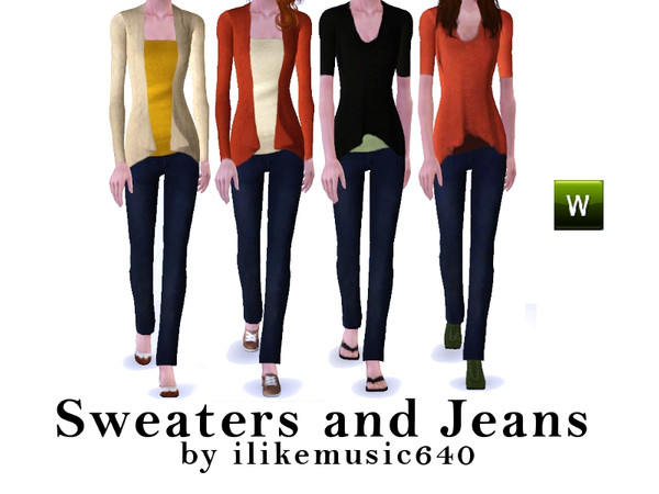 The Sims Resource | Sweaters and Jeans