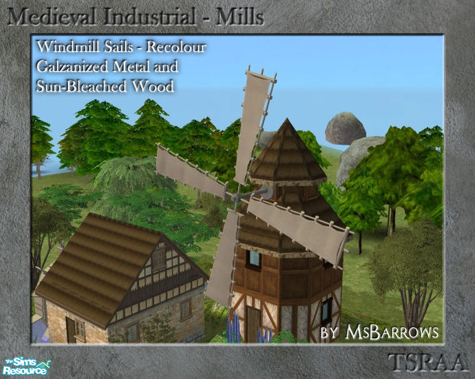 The Sims Resource | Med Ind - Windmill - Galvanized + Sunbleached