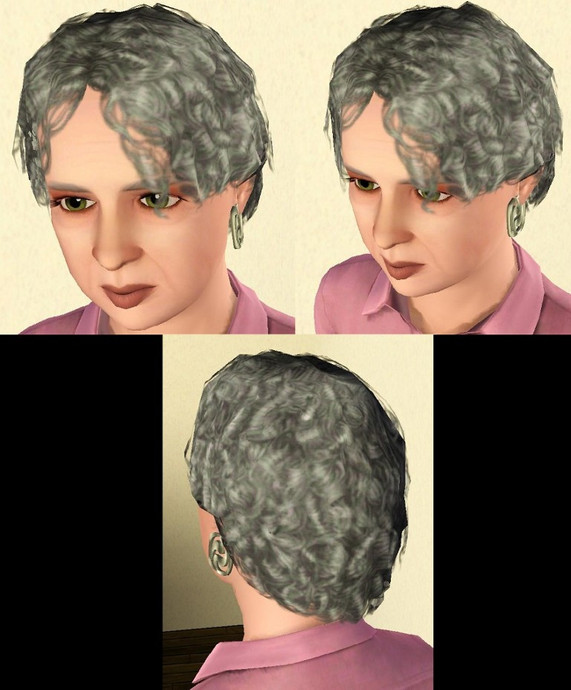 The Sims Resource | Elder Female Hair (From Sims 2 M&G Male Hair)