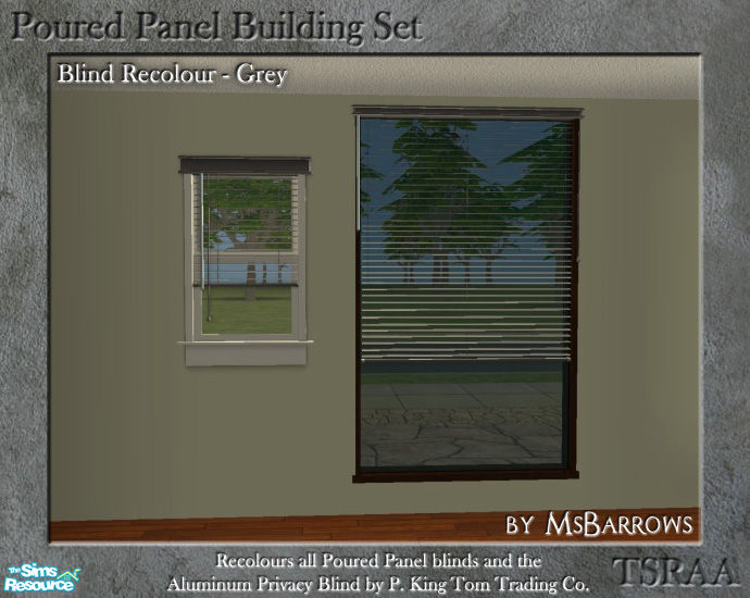 The Sims Resource | Poured Panel Blinds - Recolour Grey
