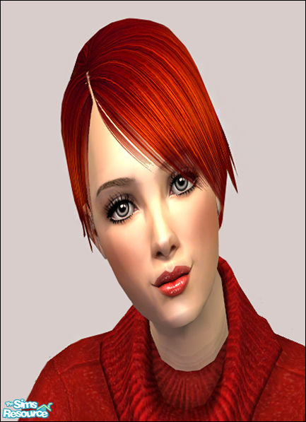 The Sims Resource | Retexture Raonjena hair 70 - red no 2