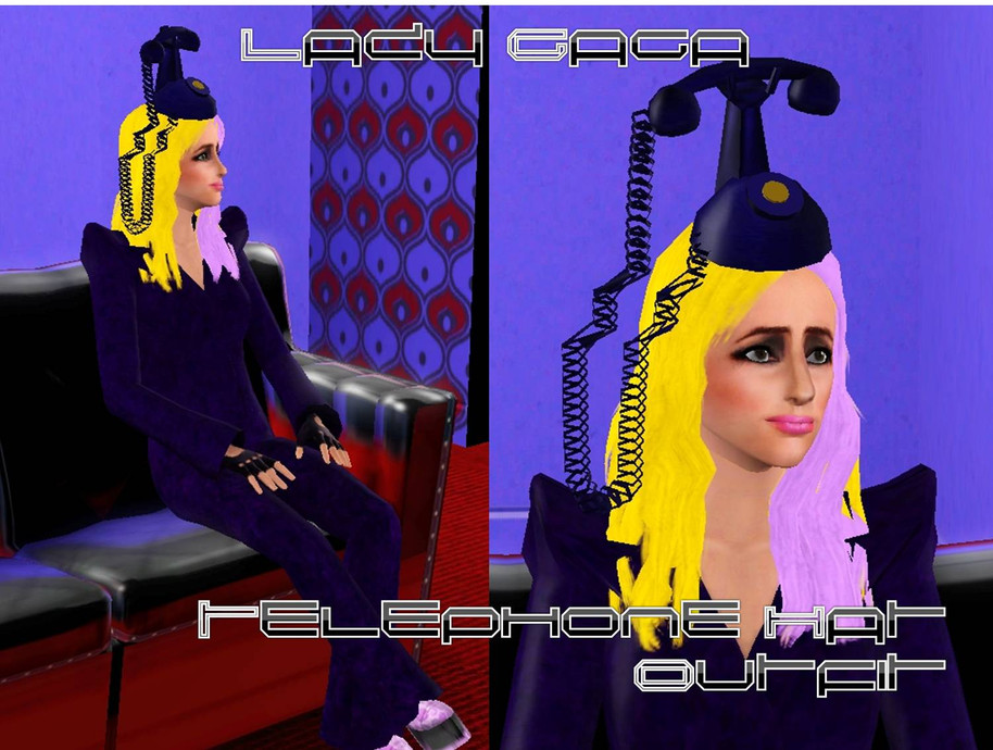 The Sims Resource | Lady Gaga - Telephone Hat Outfit