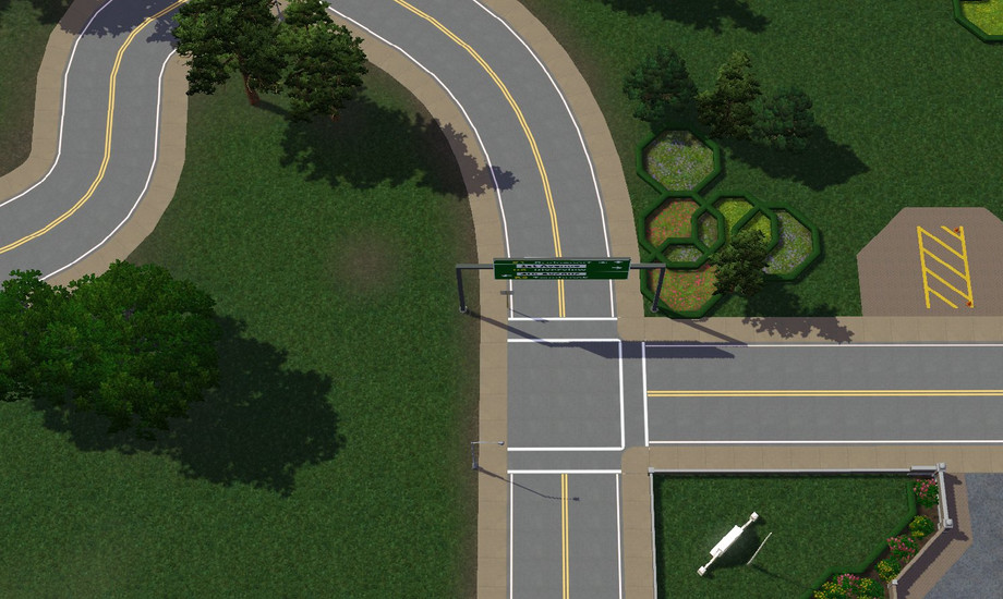The Sims Resource | Overhead Direction Traffic Sign for Bridgeport
