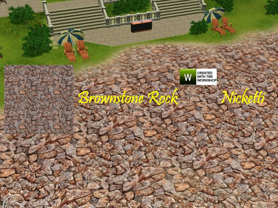 The Sims Resource - Medium Brownstone Rock