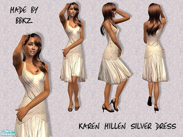 The Sims Resource | KAREN MILLEN Silver Dress