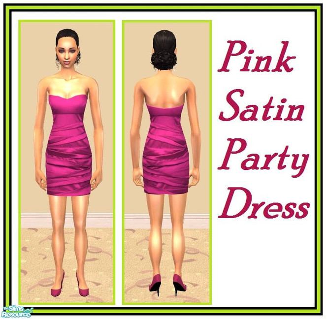 The Sims Resource - Pink Satin Party Dress