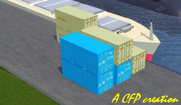 The Sims Resource | Shipping Container Blue x2 2 Levels