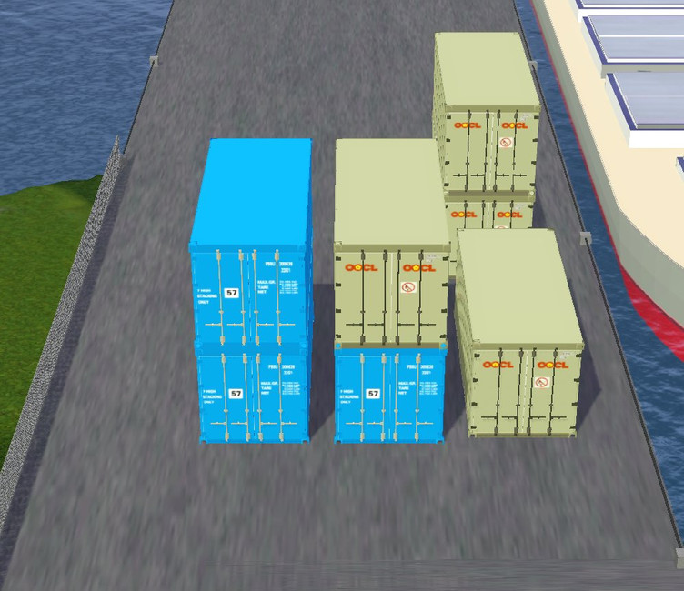The Sims Resource - Shipping Container Blue x2 2 Levels