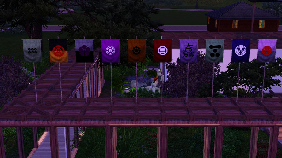 The Sims Resource | Samurai Crest Flag Lights