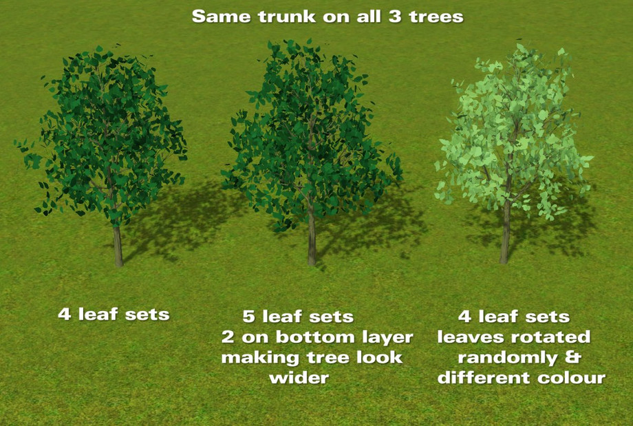 The Sims Resource | 4 sets of leaves for tree without leaves