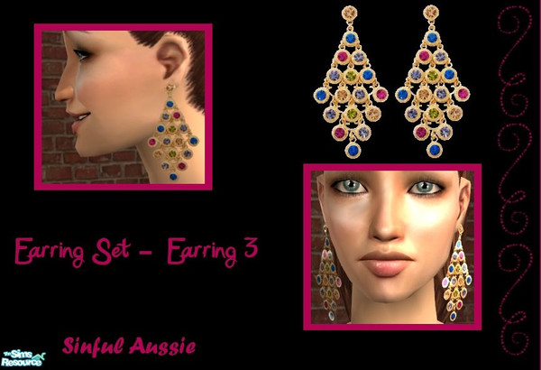 The Sims Resource | Earring Set - 3