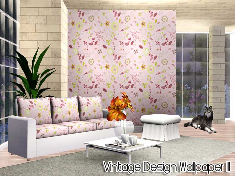 The Sims Resource | Vintage Design Wallpaper III