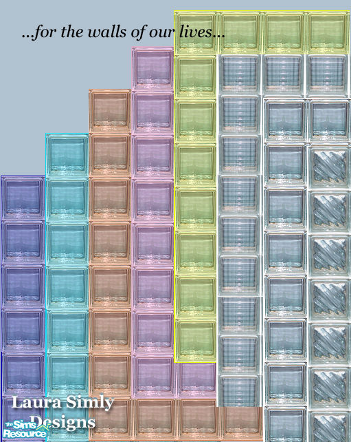 The Sims Resource | Laura Simly Designs Glass Block Wall Set
