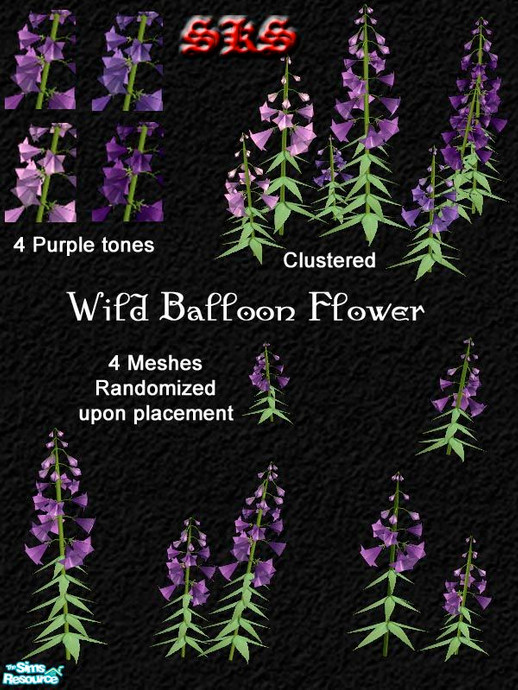 The Sims Resource - Wild Flowers - Meadow Mix 1 - Balloonflower