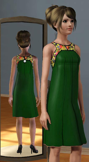 The Sims Resource | greendress annflower1