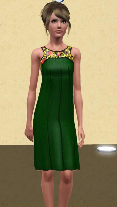 The Sims Resource | greendress annflower1