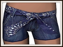 The Sims Resource - Belted Denim Shorts