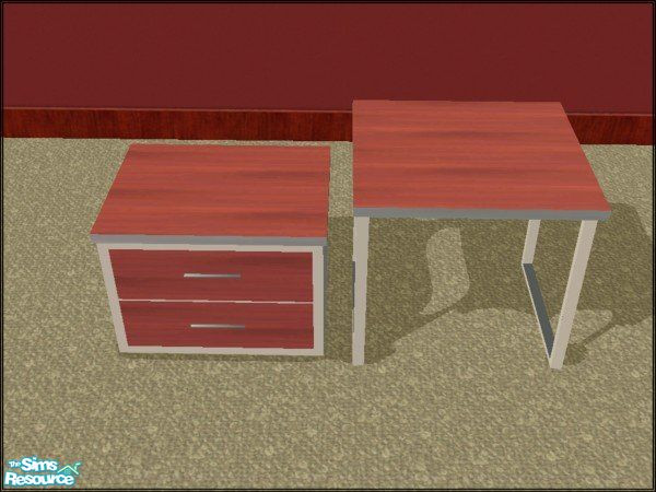 The Sims Resource | Ultimate Office - Red Recolor - Desk