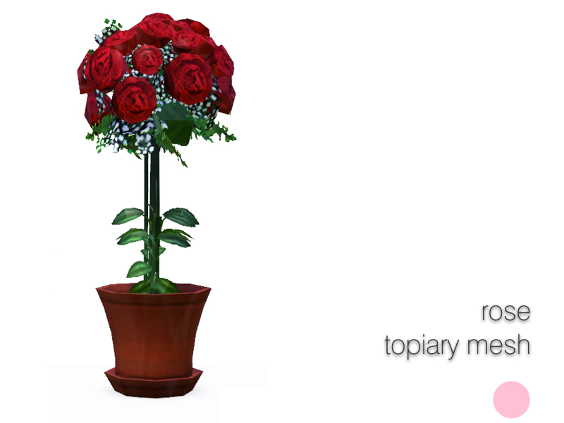 The Sims Resource | Rose Topiary Mesh