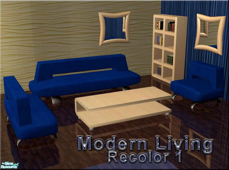 The Sims Resource - Modern Living Room Recolor Set 1