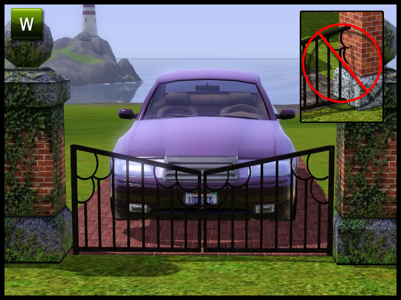 The Sims Resource | Fancy Metal Driveway Gate - Large Fences