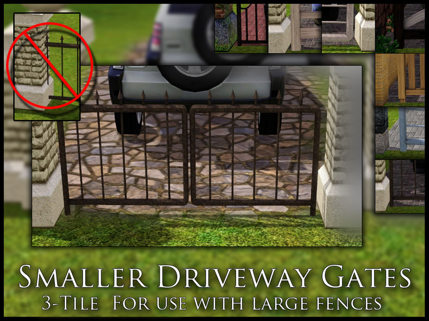 The Sims Resource - Smaller Driveway Gates (for Larger Fences)