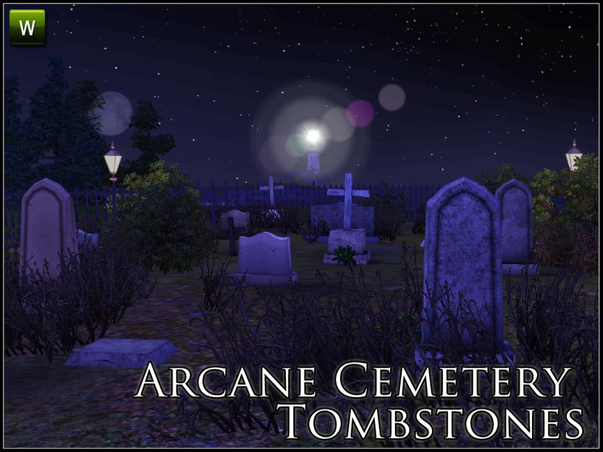 The Sims Resource - Arcane Cemetery Tombstones