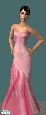 The Sims Resource | Satin Dresses - Pink