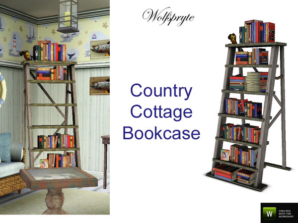 The Sims Resource - Country Cottage Antique Ladder Bookshelf