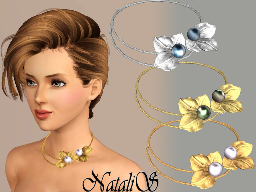 The Sims Resource - NataliS Jeweled Pearl Necklace FA