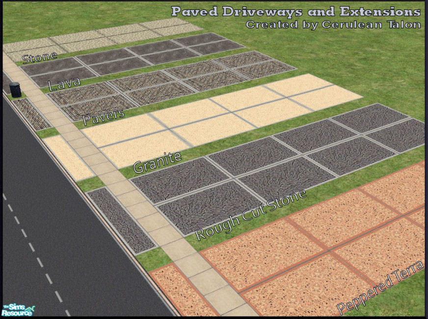 The Sims Resource - Paved Driveways and Extensions