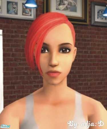 The Sims Resource | Rihanna Alike Haircut - Red