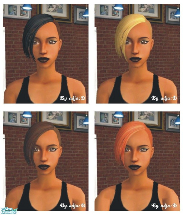 The Sims Resource | Rihanna Alike Haircut - Ordinary Colors