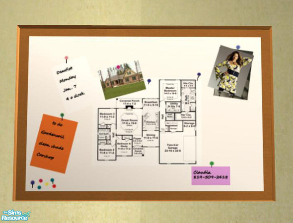 The Sims Resource - PB Homeoffice Recolor Honey - Pinboard