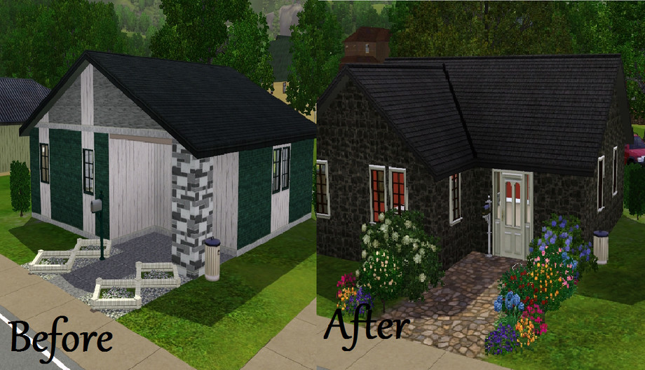 The Sims Resource | Starter home-(Monotone house redone)