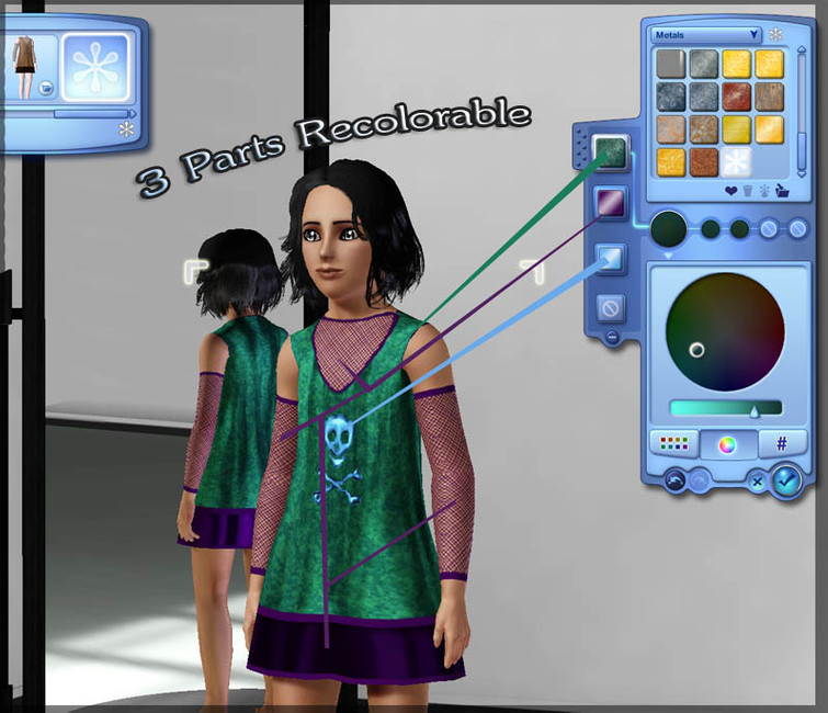 The Sims Resource - Gothic Kids Dress Set 01 Version 2