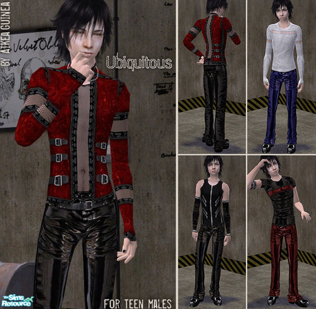 The Sims Resource | Ubiquitous - Gothic Outfits for Teen Males