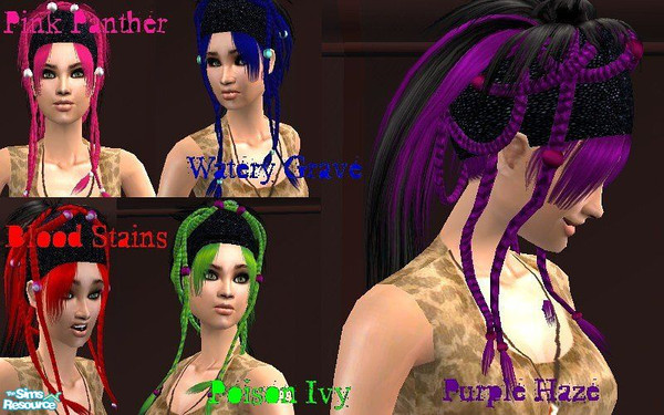 The Sims Resource | ~Vivid Acid~ Rikku Hair Recolours