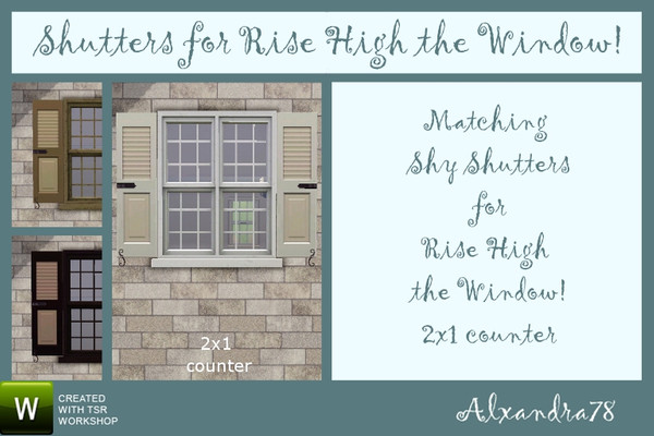 The Sims Resource | Shutter for Rise High the Window 2x1 counter