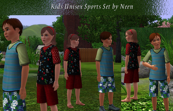 The Sims Resource | Neen Kids Unisex Sports Outfit